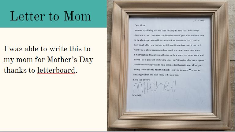 My Presentation About Letterboard – Mitchell's Life with Autism